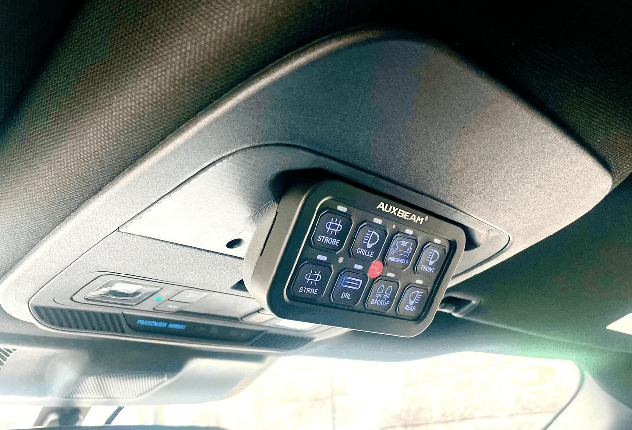 AuxBeam Switch Panel Mount (Engine Mount Bracket + Interior Overhead ...