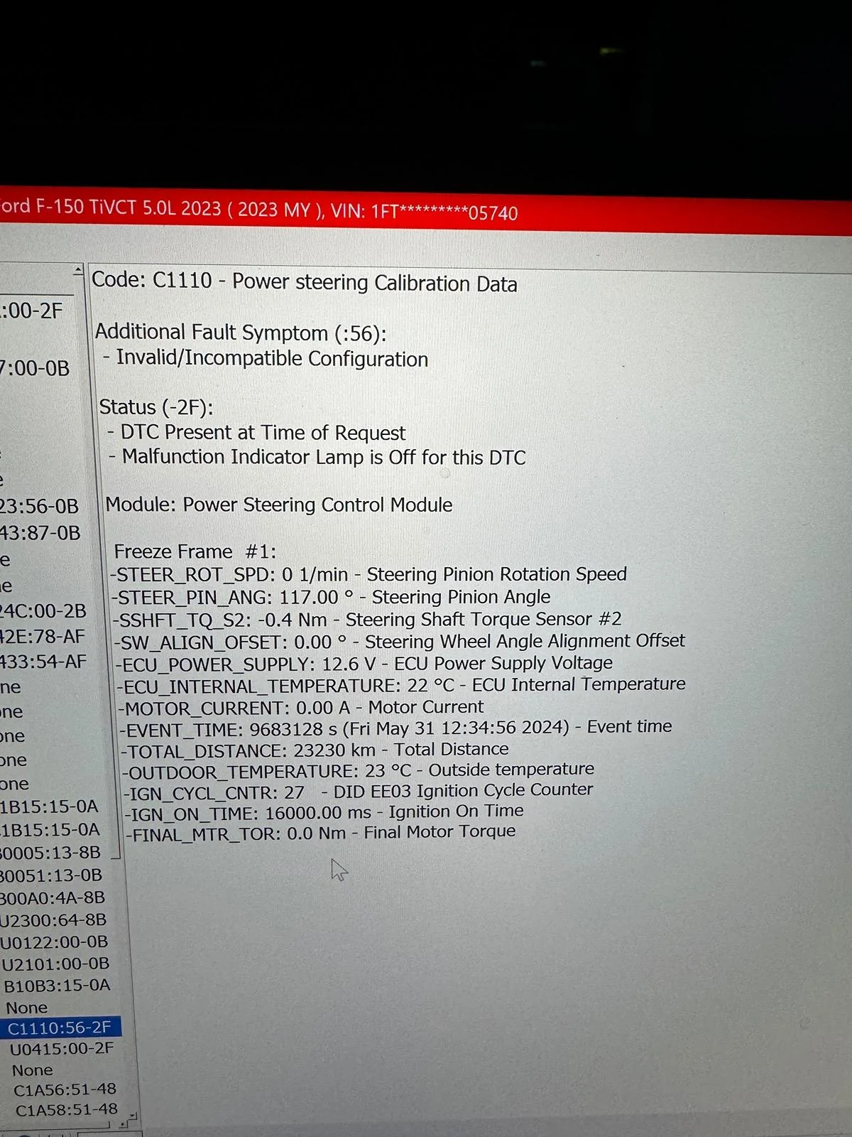 PSCM Fault after IPMA pmi | F150gen14 -- 2021+ Ford F-150, Tremor ...