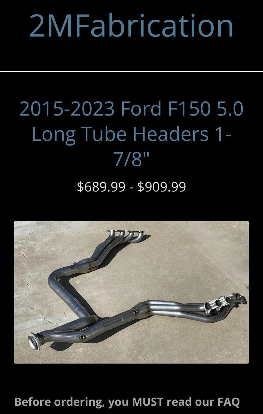 2m Fabrication Long Tubes | F150gen14 -- 2021+ Ford F-150, Tremor ...