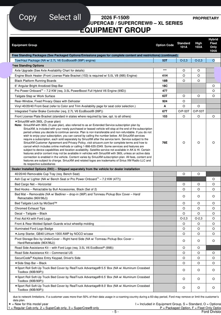 2026 F-150 Order Guide | Page 4 | F150gen14 -- 2021+ Ford F-150, Tremor ...