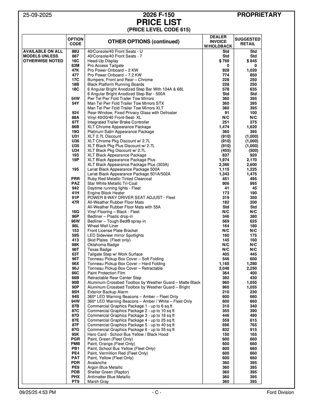 2026 F-150 Price List (MSRP & Invoice Pricing) | F150gen14 -- 2021 ...