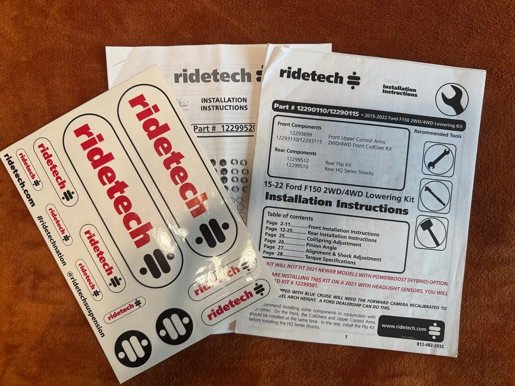 Ride tech performance lowering kit, Shelby F150 | F150gen14 -- 2021 ...