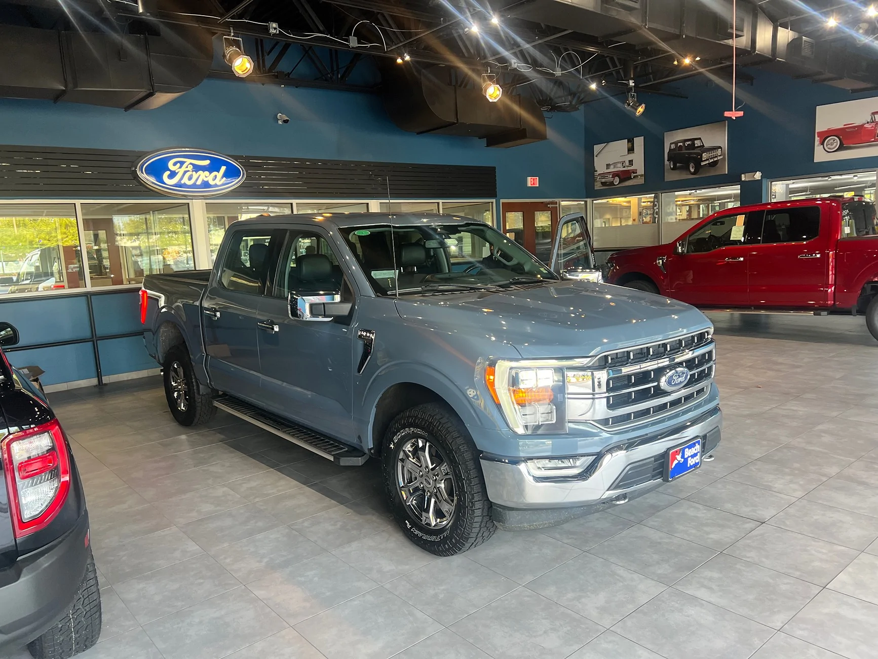 2023 F-150 Lariat 5.0 Azure Gray on Bilstein 5100 front leveling kit ...
