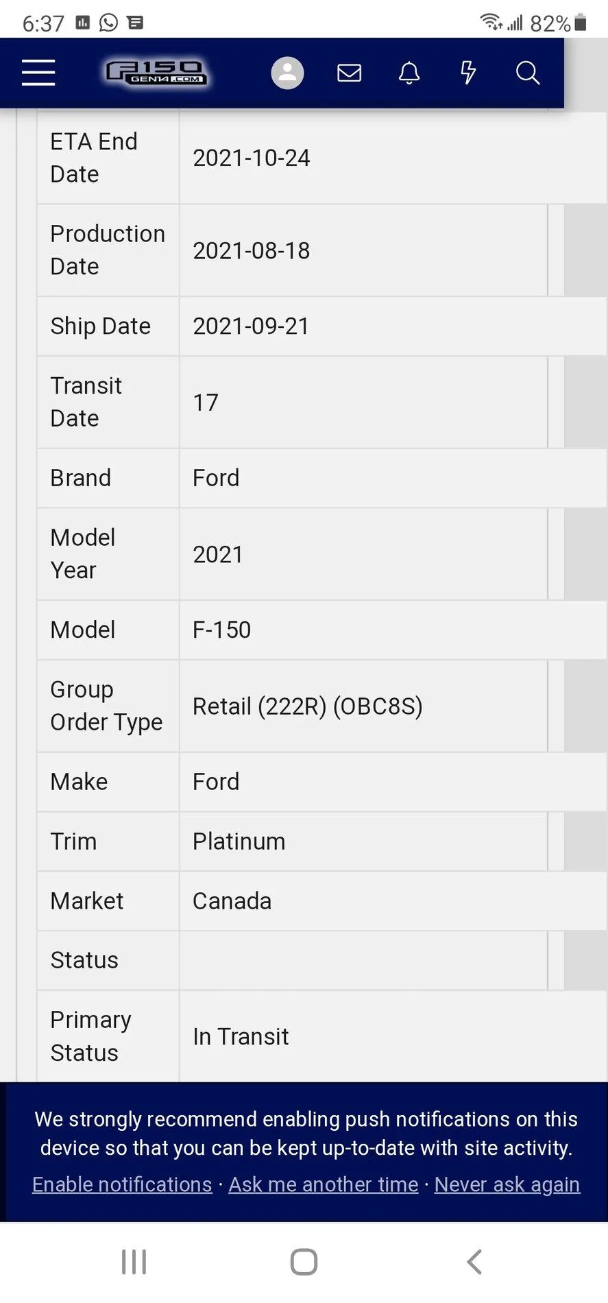 Guide to reading the Ford F-150 Vehicle Order Tracking website | Page 4 ...