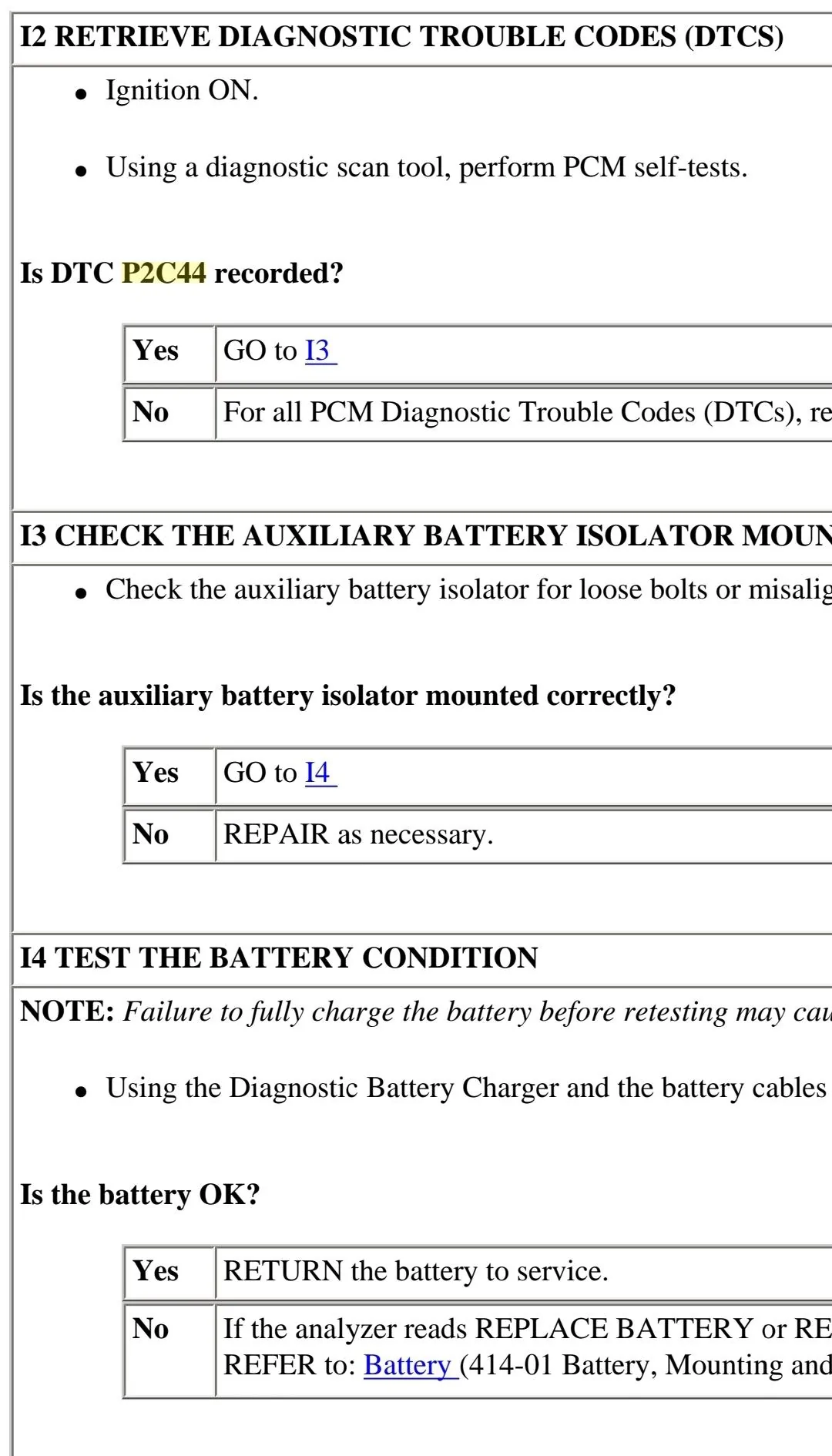 Powertrain Malfunction/Reduced Power - P2C44 - 12v AUX Battery ...