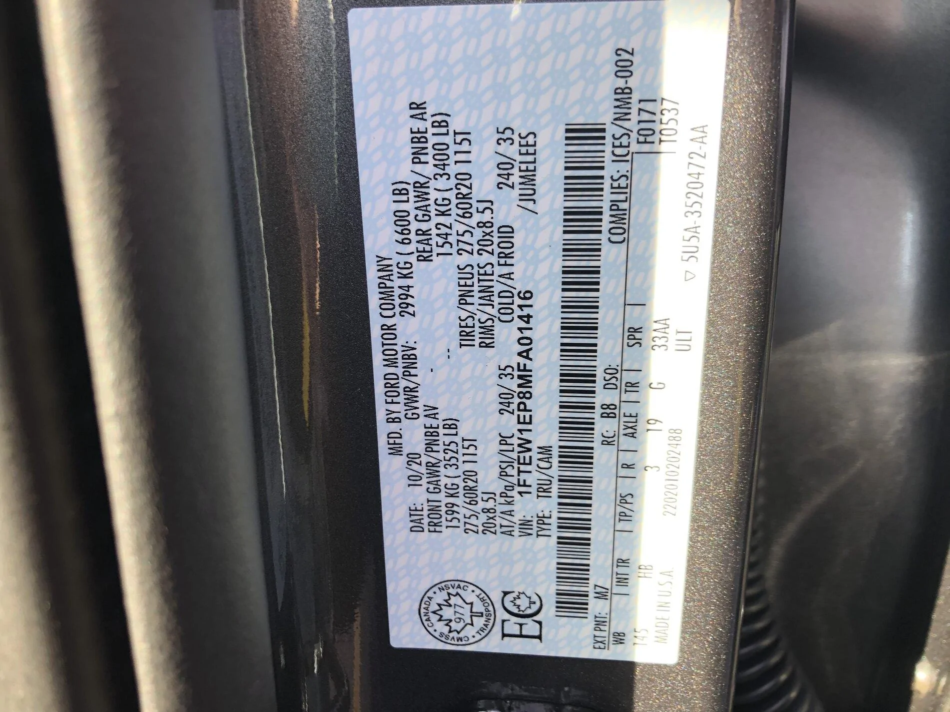 2021 F-150 Payload Stickers | F150gen14 -- 2021+ Ford F-150, Tremor ...