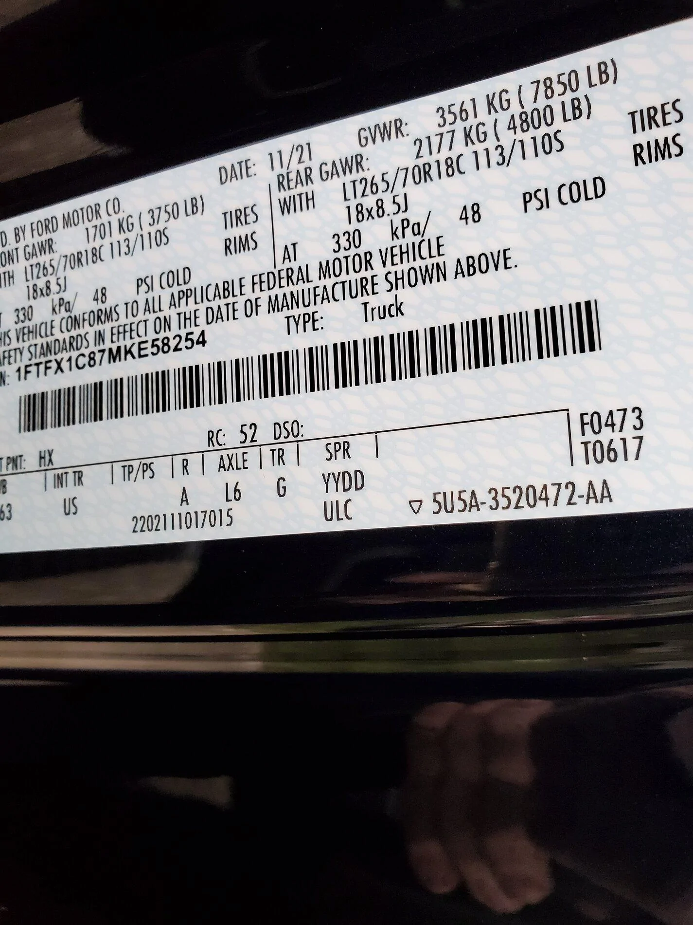 2021 F-150 Payload Stickers | Page 7 | F150gen14 -- 2021+ Ford F-150 ...