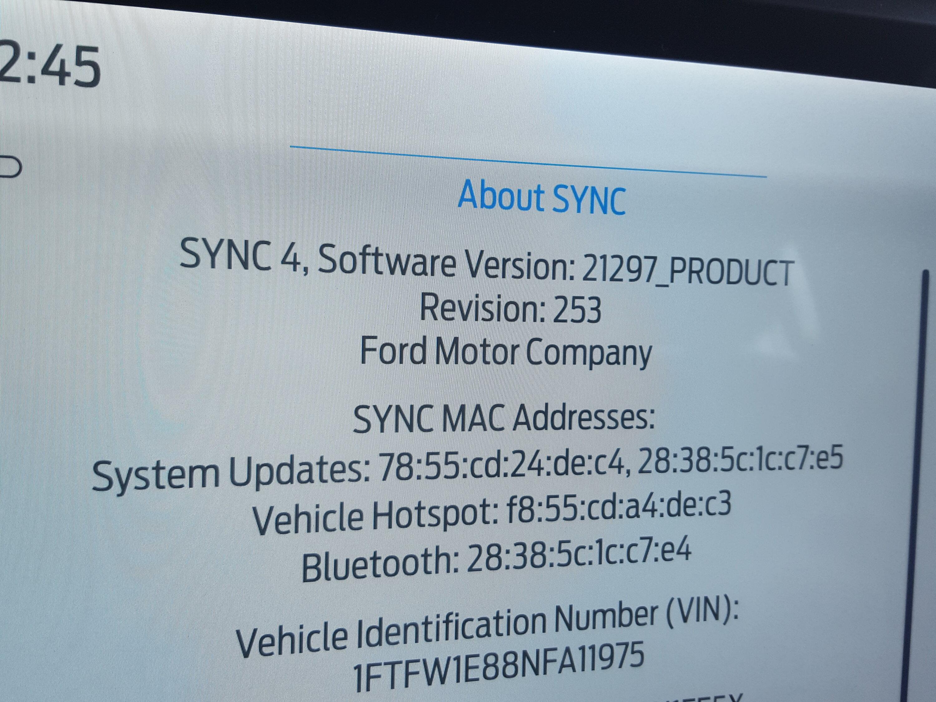 sync 4 updates and version | F150gen14 -- 2021+ Ford F-150, Tremor ...