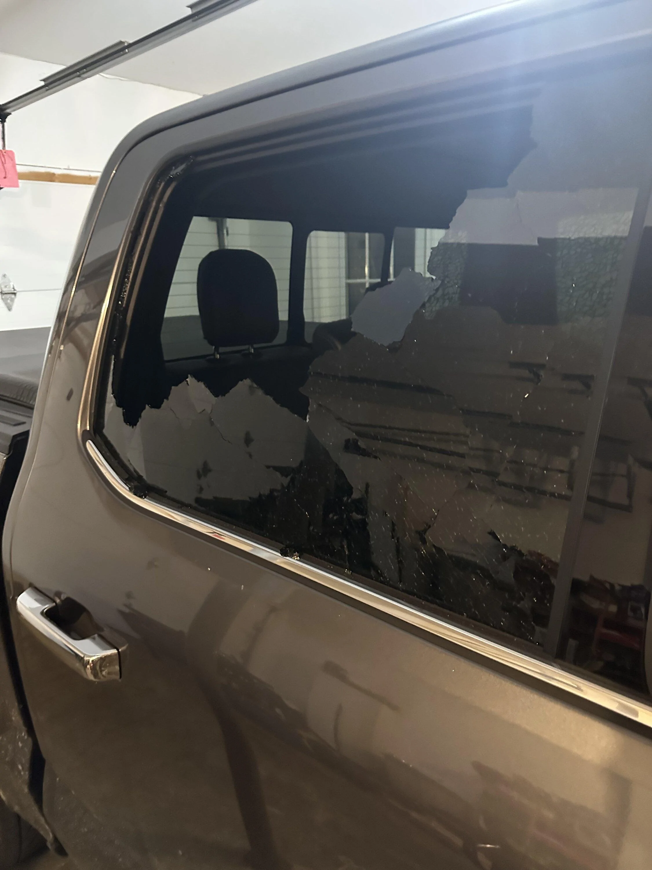 Cold weather damage - window exploded and mirror damage from autofold ...
