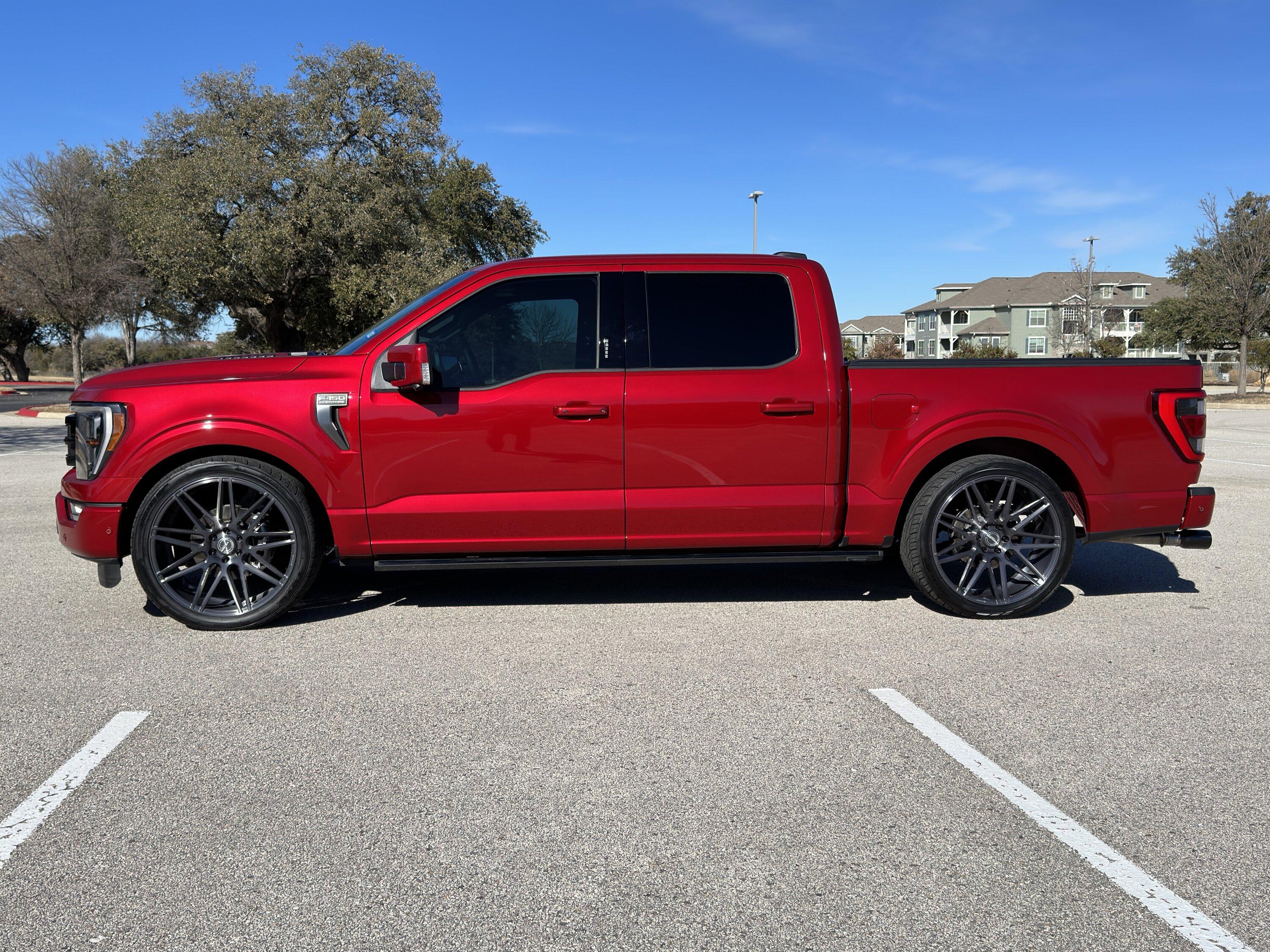 My 2022 F-150 5.0 Rapid Red Lowered Build (on 3/5 Ridetech lowering kit ...