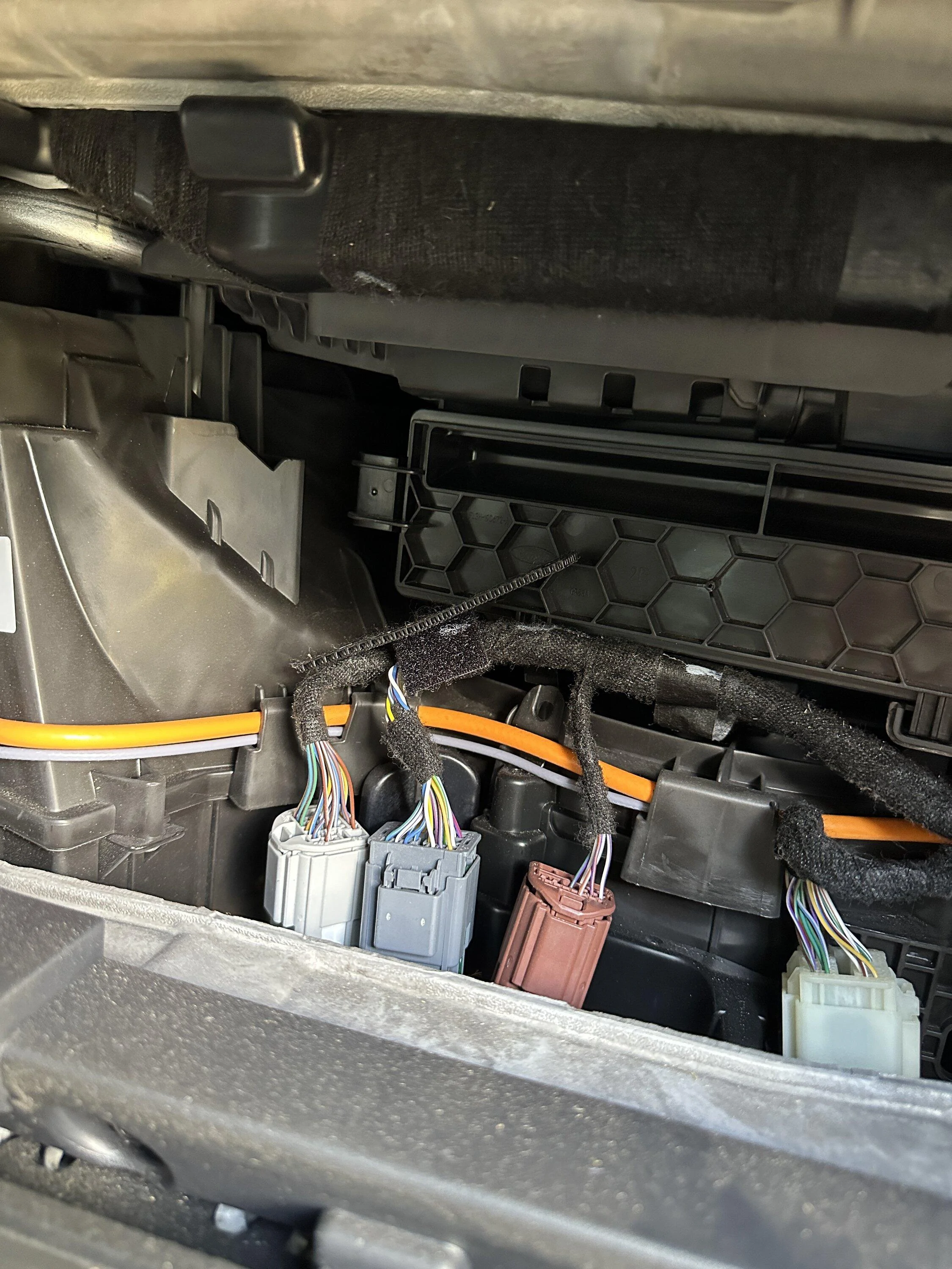 Velcro strip in front of cabin air filter cover | F150gen14 -- 2021 ...