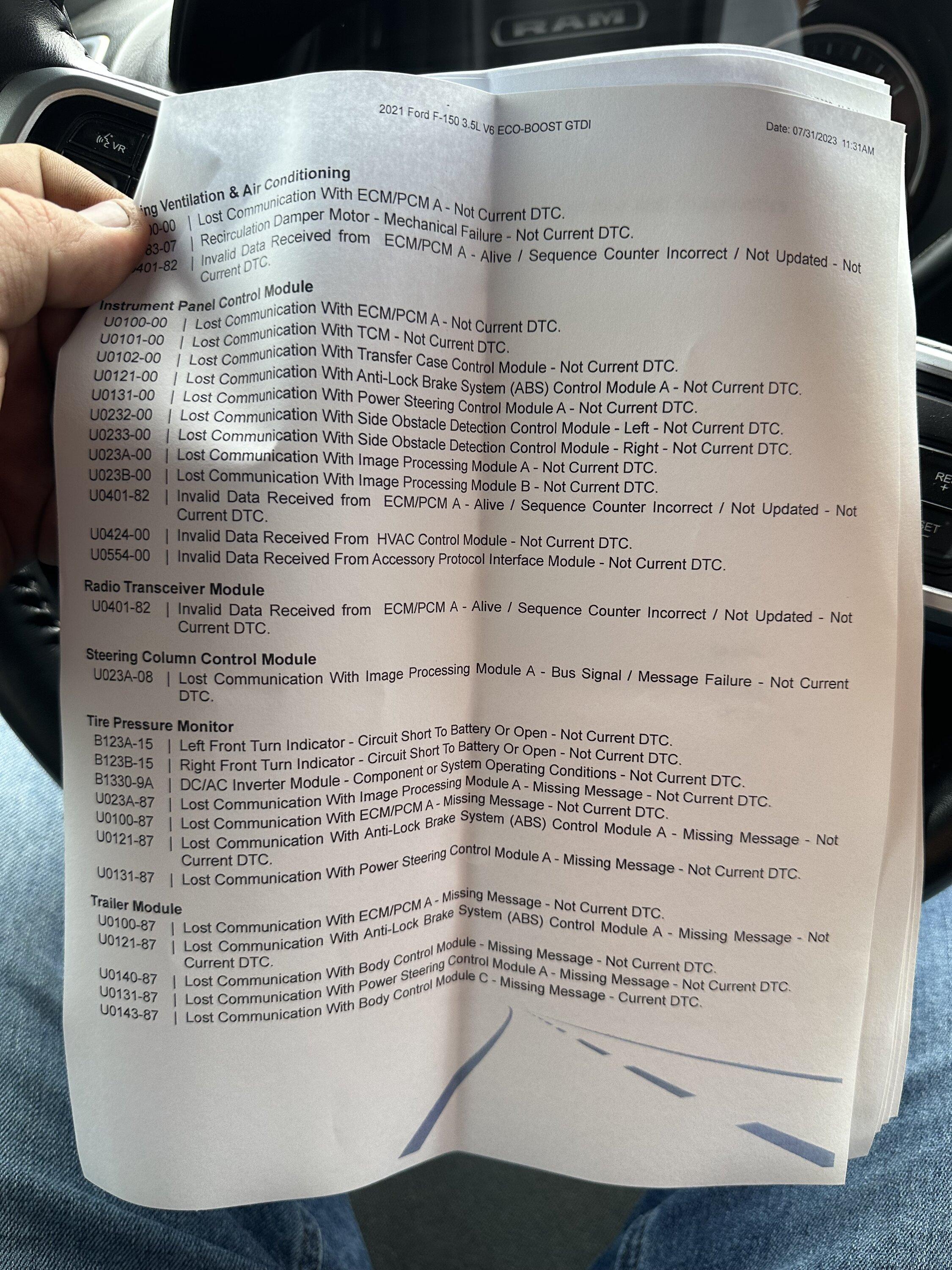 2021 f150 has 5 pages of codes??? | F150gen14 -- 2021+ Ford F-150 ...