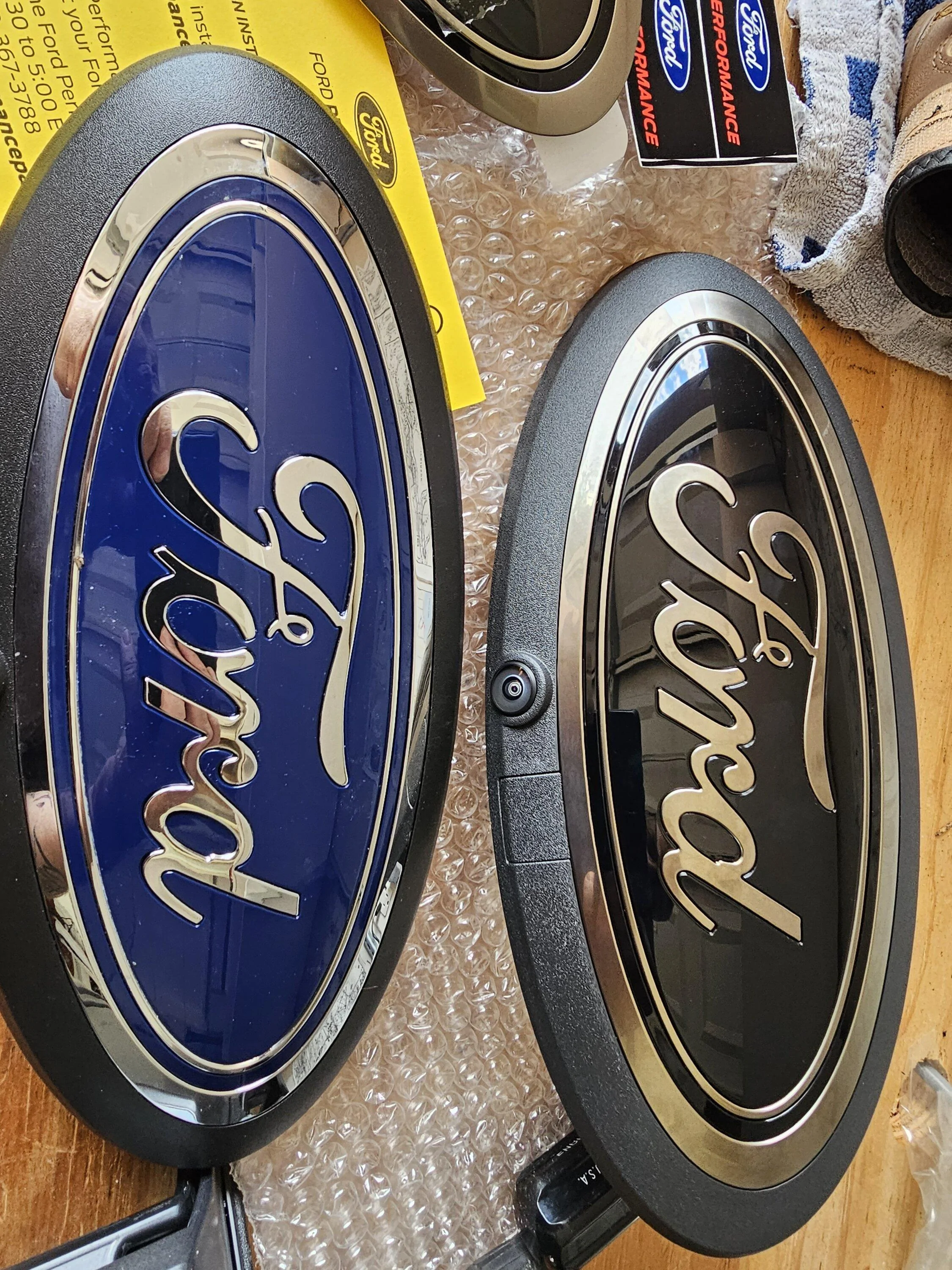 Added blackout Ford emblem / front camera washer / jet sprayer to my 23 ...
